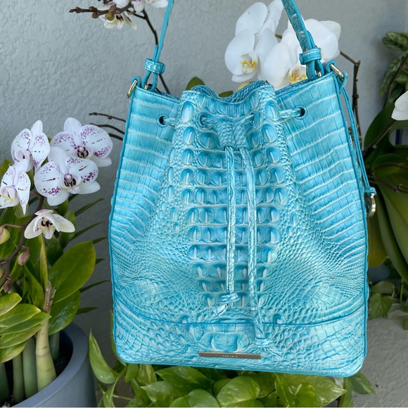Brahmin | Bags | Brahmin Marlowe Bucket Bag Dusty Blue Melbourne ...